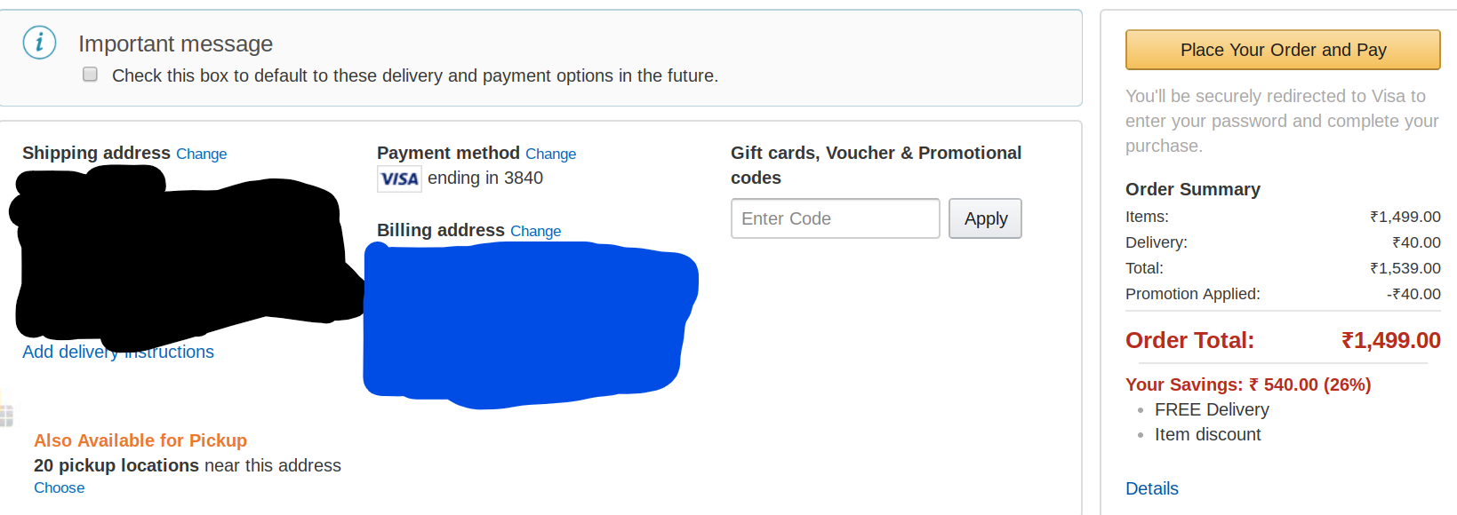 Why Amazon does not show the billing address on the order confirmation ...