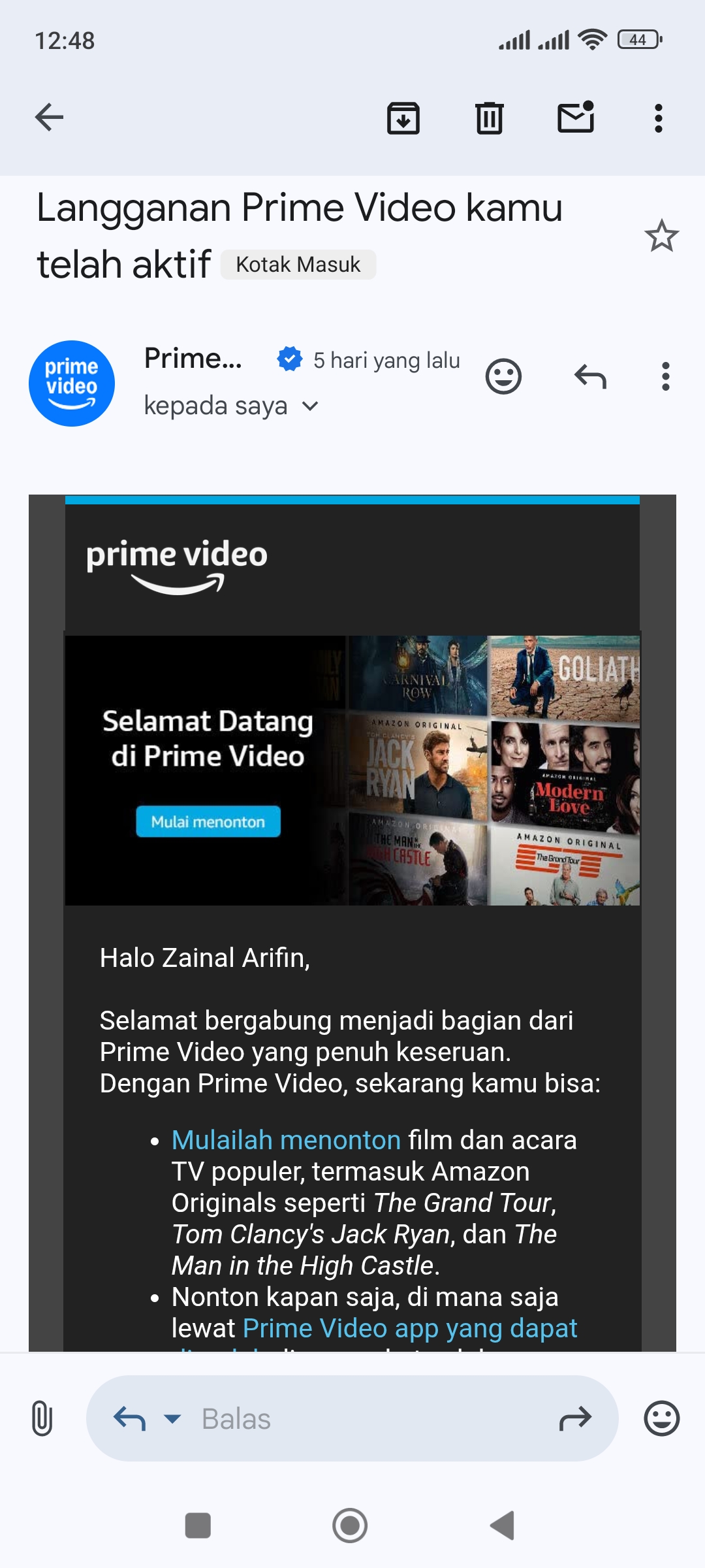 Kenapa langganan Prime Video Dibatalkan sistem padahal baru membayar